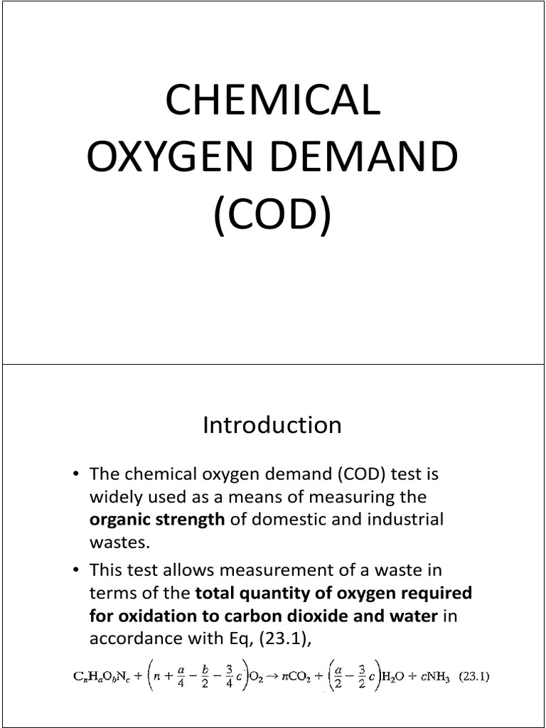 Chemical Oxygen Demand PDF | PDF | Science & Mathematics