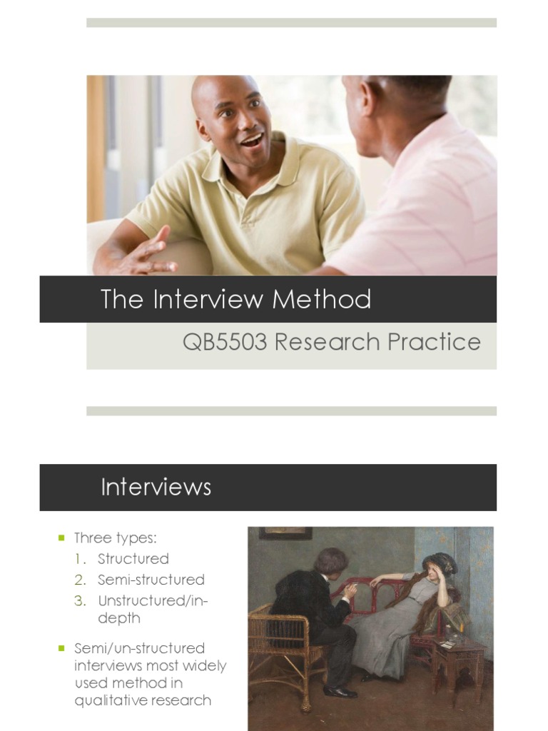 The Interview Method: QB5503 Research Practice | PDF | Interview ...