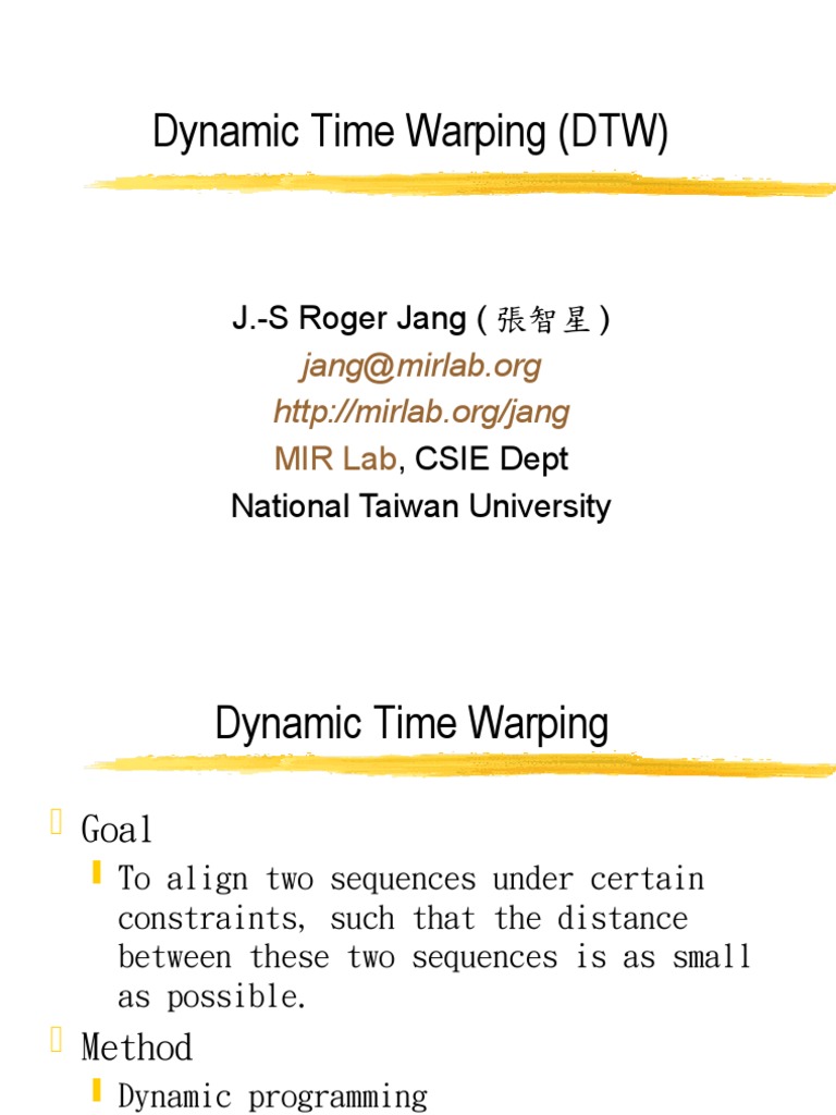 Dynamic Time Warping (DTW) Explained | PDF