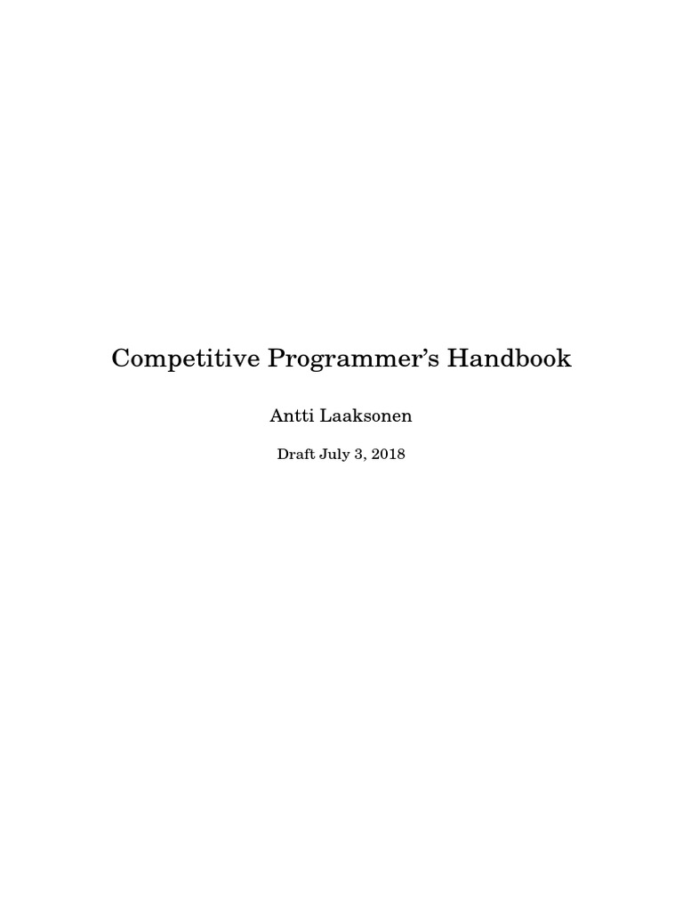 Competitive Programmer's Handbook | PDF | Set (Mathematics) | Computer Programming