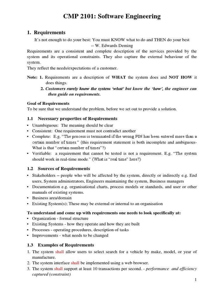 Lecture 03A Requirements Engineering | PDF | Science | Engineering