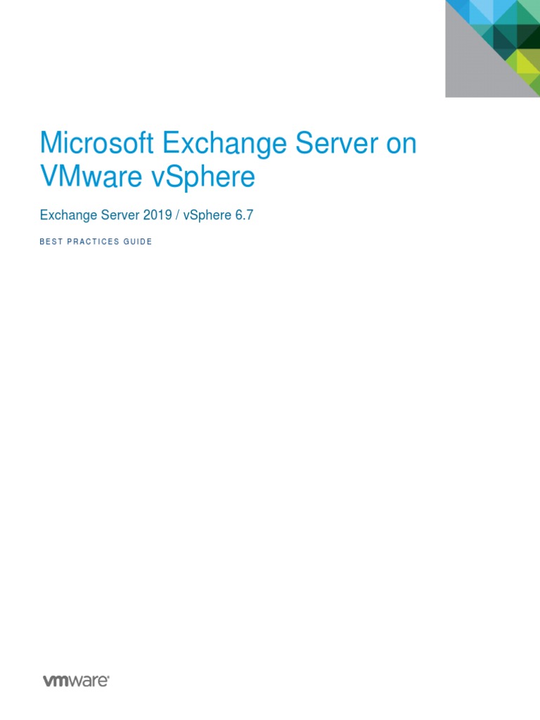 VMW Microsoft Exchange Server 2019 On Vmware Best Practices | PDF