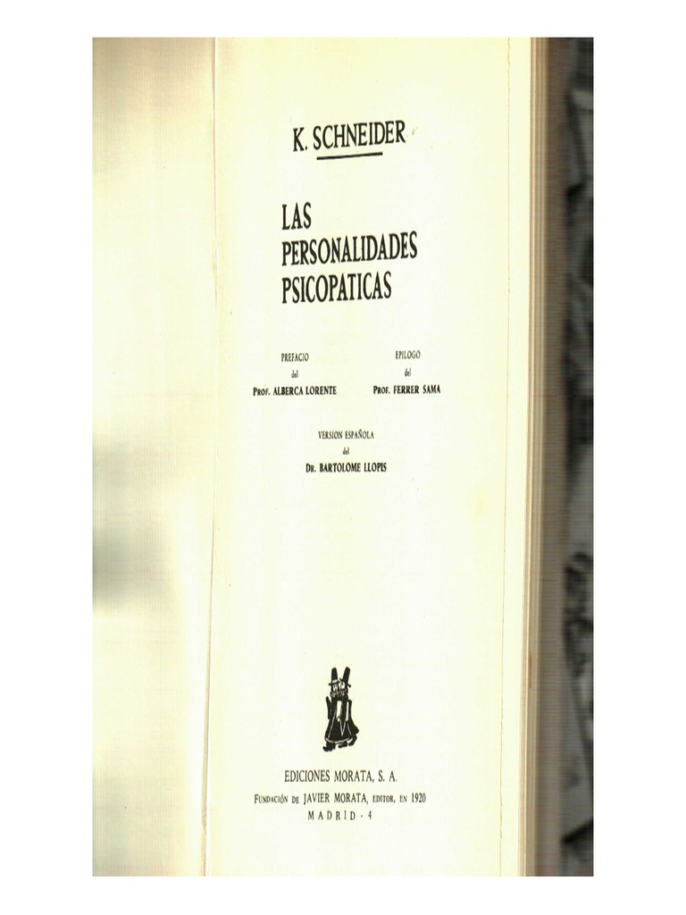 Personalidad Psicopatica - Schneider PDF | PDF