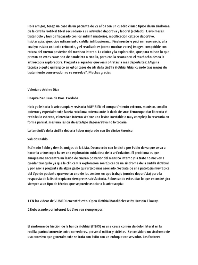 Sindrome Bandeleta Ileotibial | PDF | Salud y bienestar | Ciencia y ...