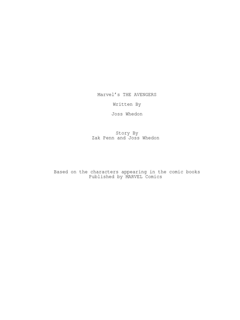The Avengers 2012 Script Excerpt | PDF