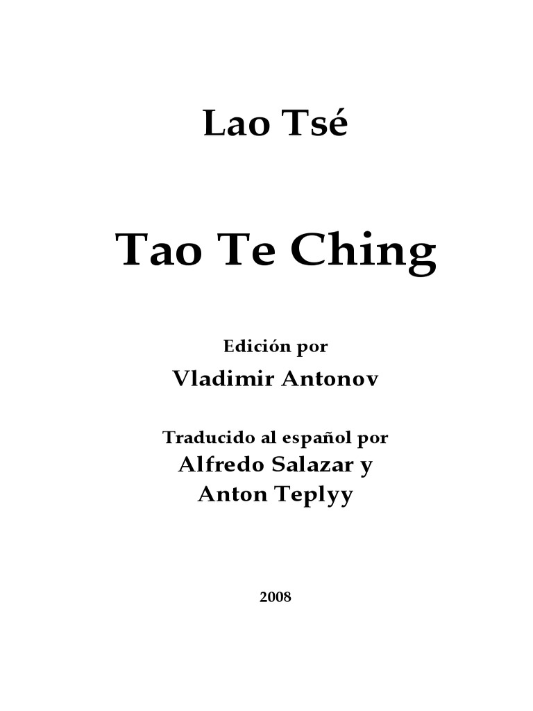 Tao Te Ching | PDF | Religión y espiritualidad
