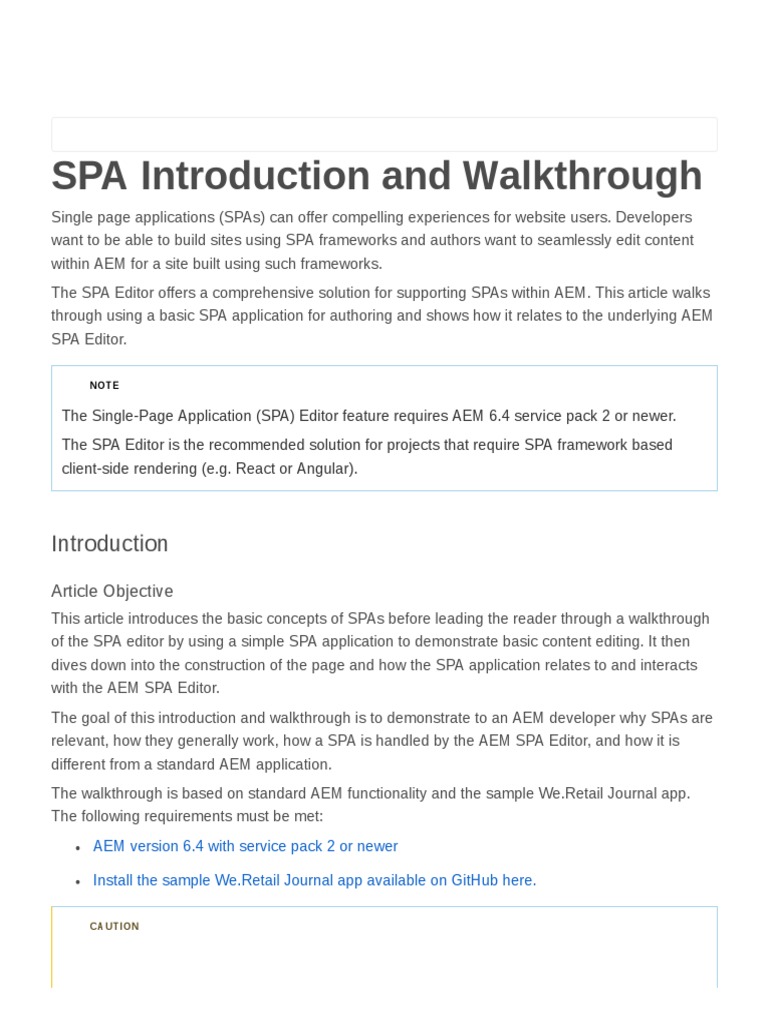 SPA Introduction and Walkthrough | PDF | Computers