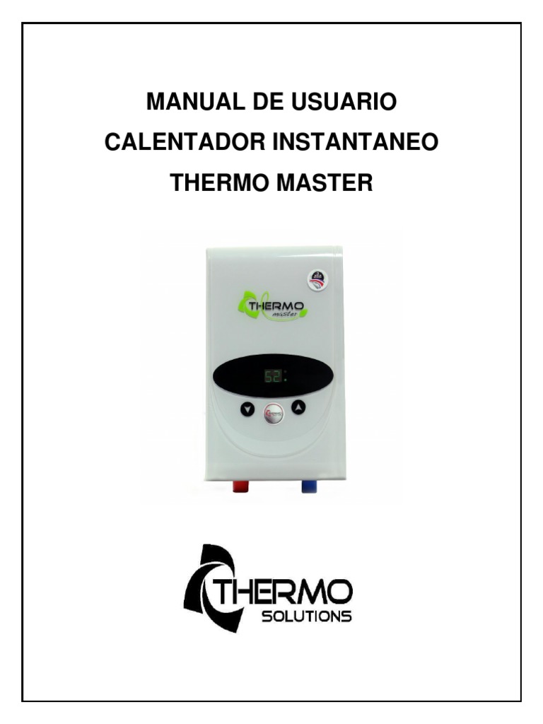 Manual de Usuario Thermo Master PDF | PDF | Agua | Corrosión