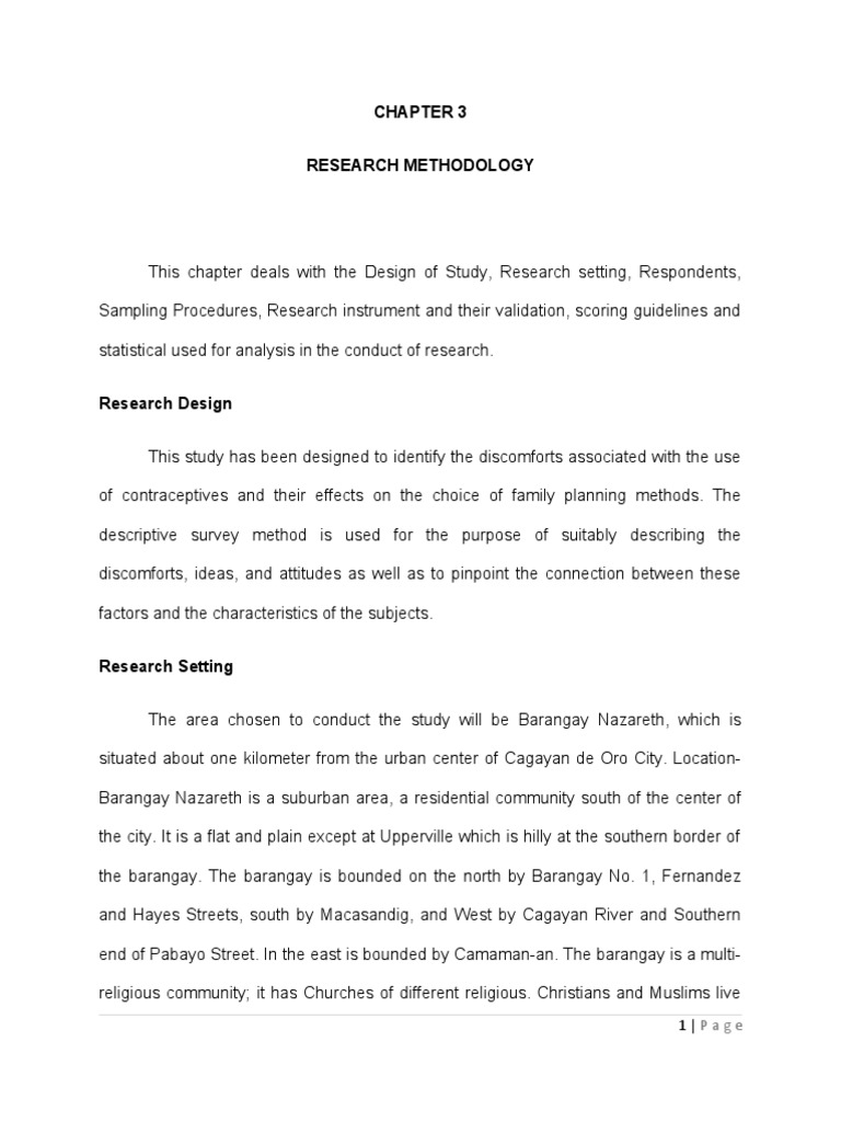 Chapter 3 | PDF | Questionnaire | Survey Methodology