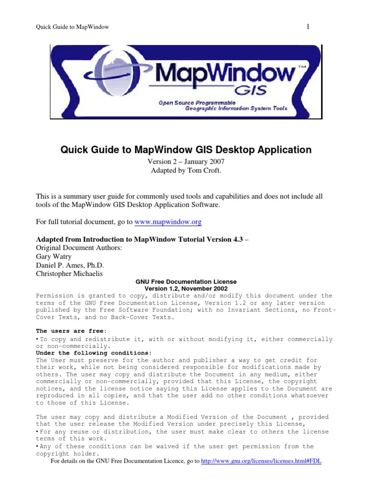 Quick Guide To MapWindow GIS | PDF | Geographic Information System ...