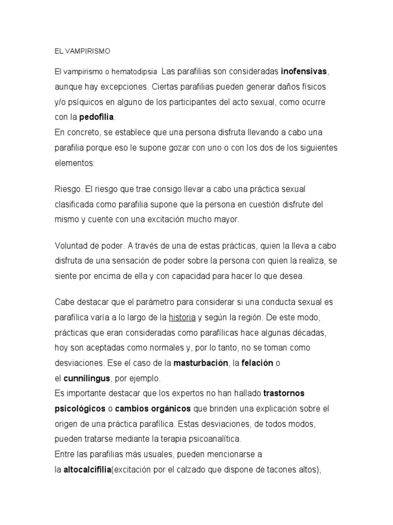 Parafilias: Tipos y Características | PDF | La sexualidad humana ...