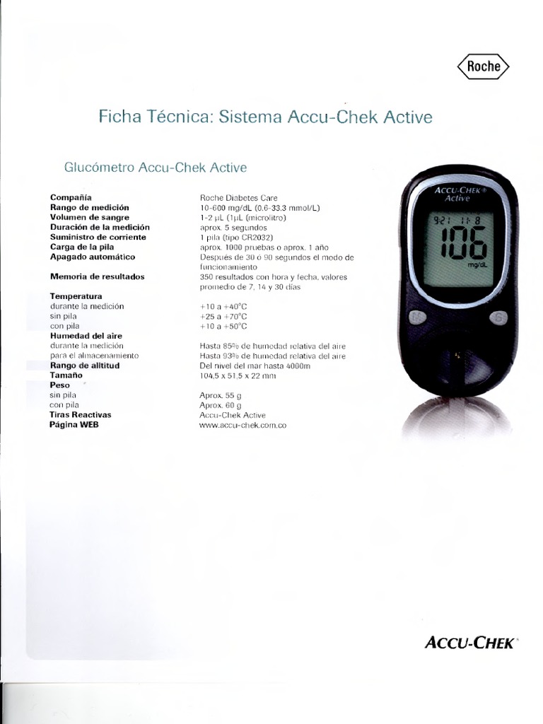 Ficha Técnica Glucómetro Active | PDF