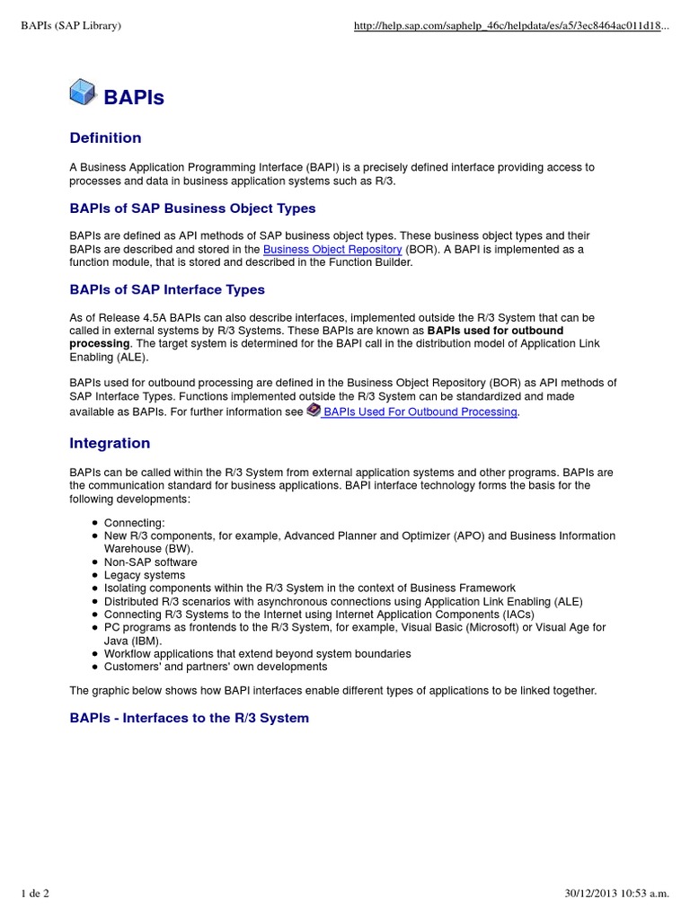 Bapis: Bapis of Sap Business Object Types | Download Free PDF | Application Programming ...