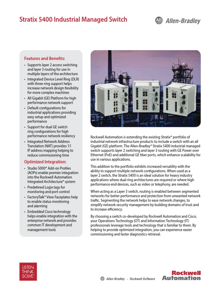 Stratix 5400 Industrial Managed Switch: Features and Benefits | PDF ...