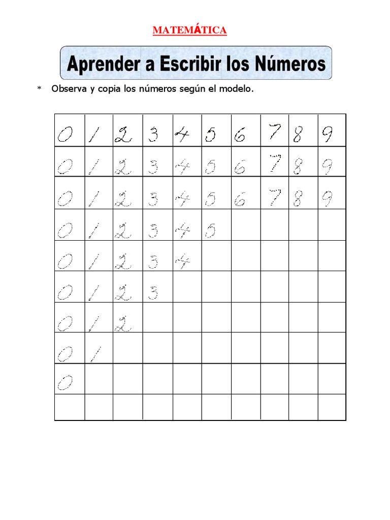 Aprendiendo A Escribir Los Números...... | PDF | Métodos y materiales ...