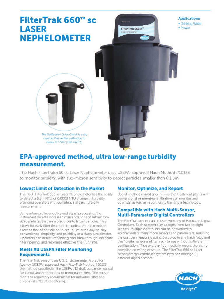 Filtertrak 660 SC Laser Nephelometer: Epa-Approved Method, Ultra Low ...