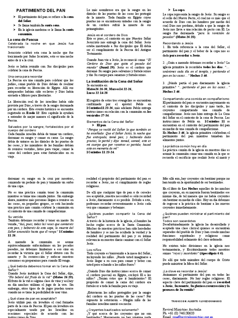 Partimiento del Pan y Comunión | PDF | eucaristía | Pascua de Resurrección