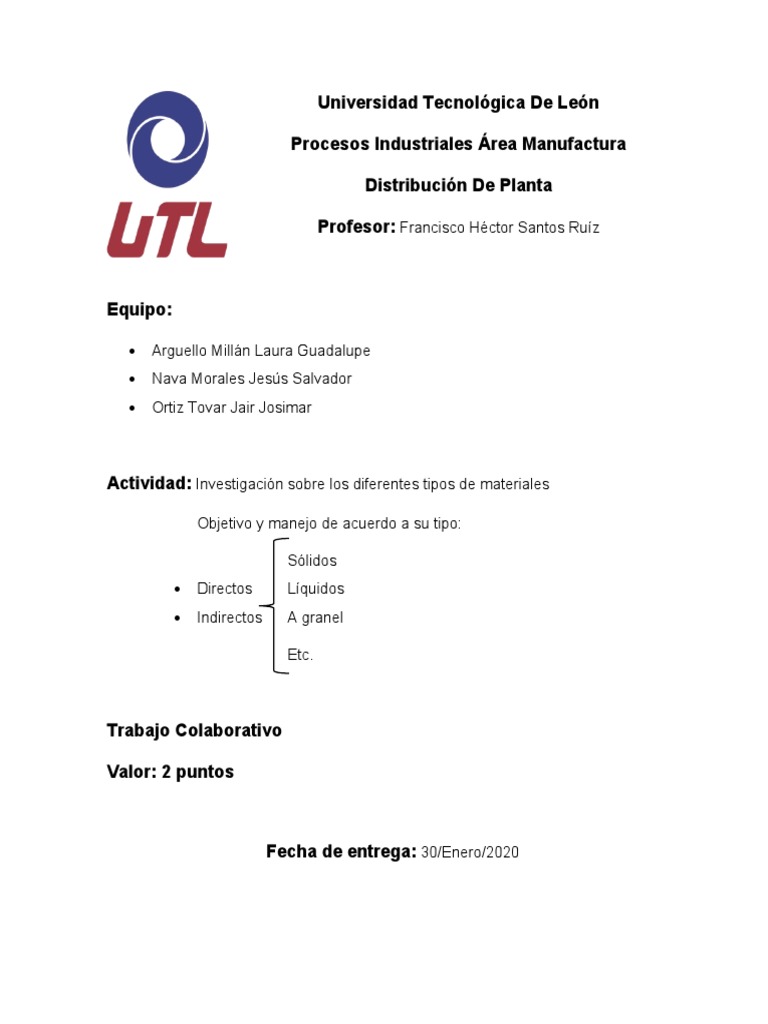 Materiales Directos e Indirectos | PDF | Líquidos | Gases