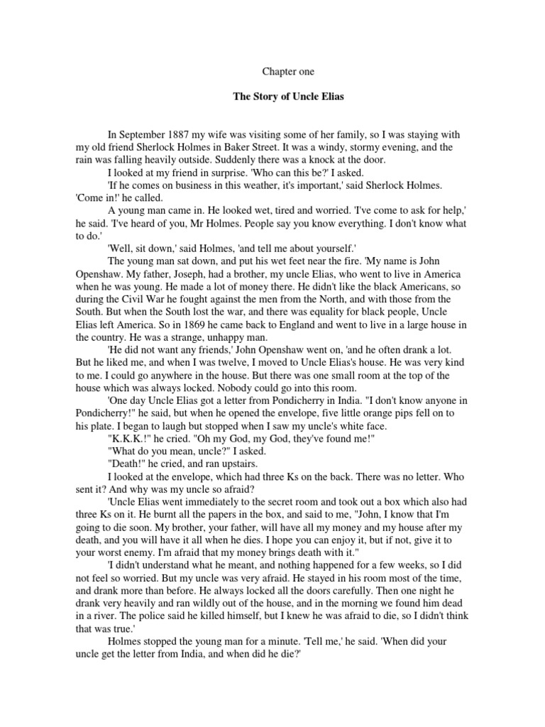 The Five Orange Pips-Conan Doyle PDF | PDF | Ku Klux Klan | Sherlock Holmes