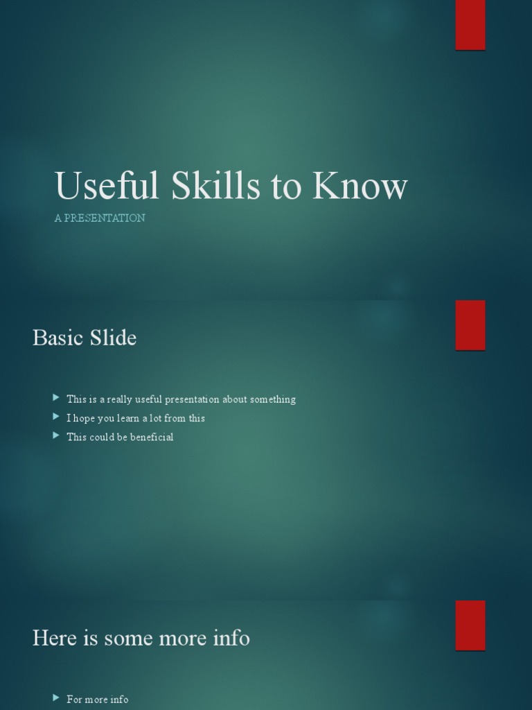 Useful Skills To Know | PDF