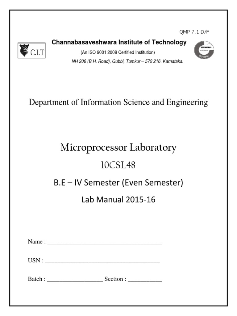 MP LAB MANUAL 2015 Ise PDF | PDF | String (Computer Science) | Binary Coded Decimal