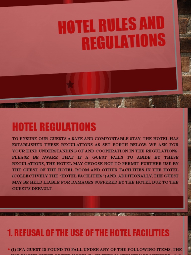 Hotel Rules and Regulations for Guests | PDF | Government | Justice