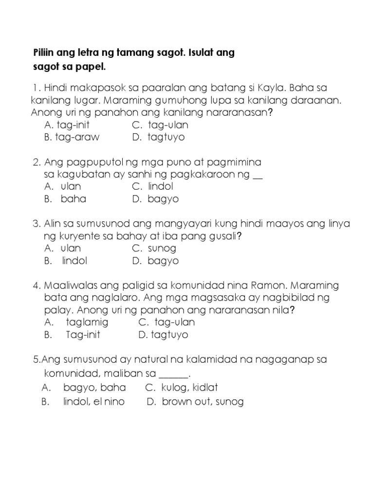 Uri NG Panahon at Kalamidad | PDF