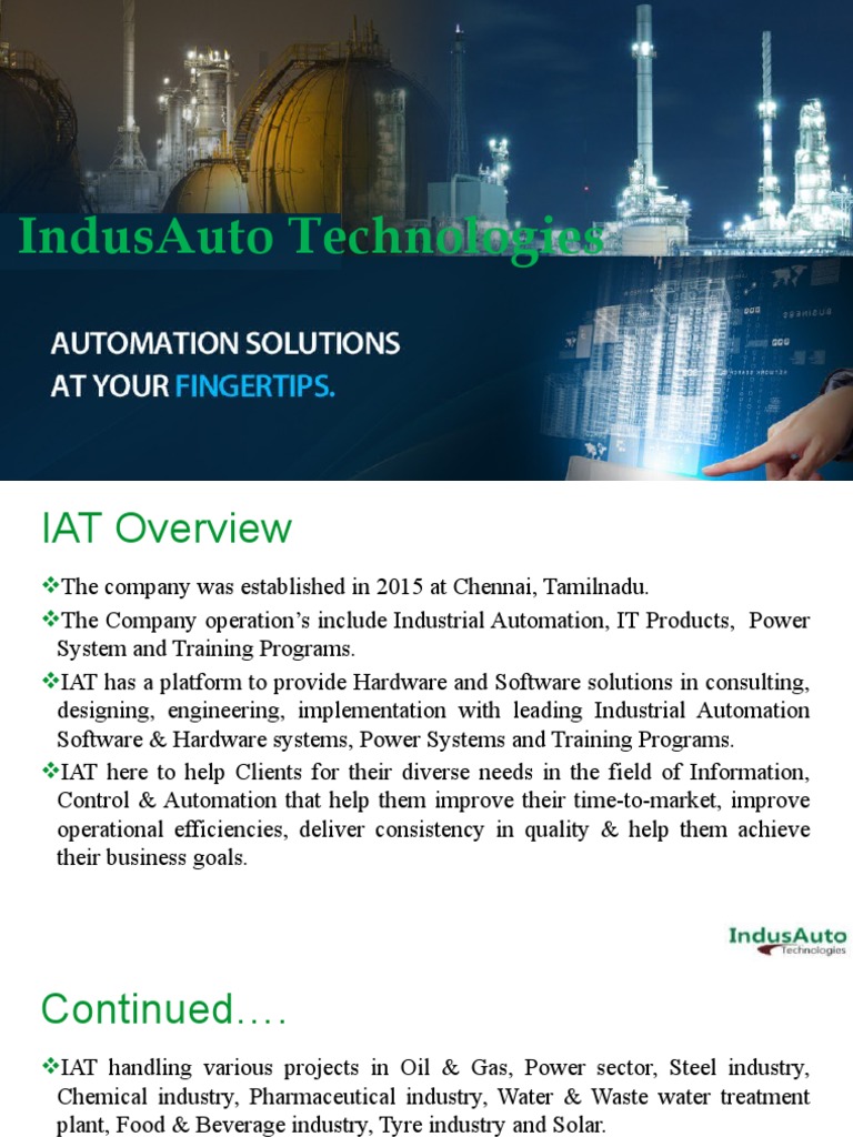 IndusAuto Technologies - Overview - PPSX | PDF | Automation | Programmable Logic Controller