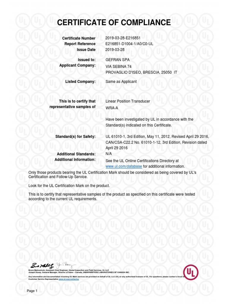 UL Certification - WRA-A PDF | PDF | Safety | Evaluation