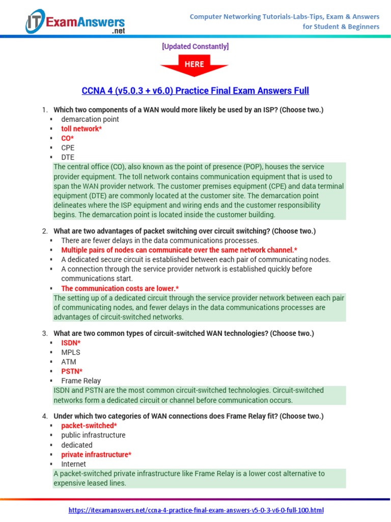 CCNA 4 (v5.0.3 + v6.0) Practice Final Exam Answers Full PDF | PDF | Computer Network | Virtual ...