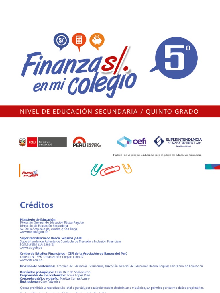 Finanzas en Mi Colegio - 5to de Secundaria | PDF | Tarjeta de crédito ...