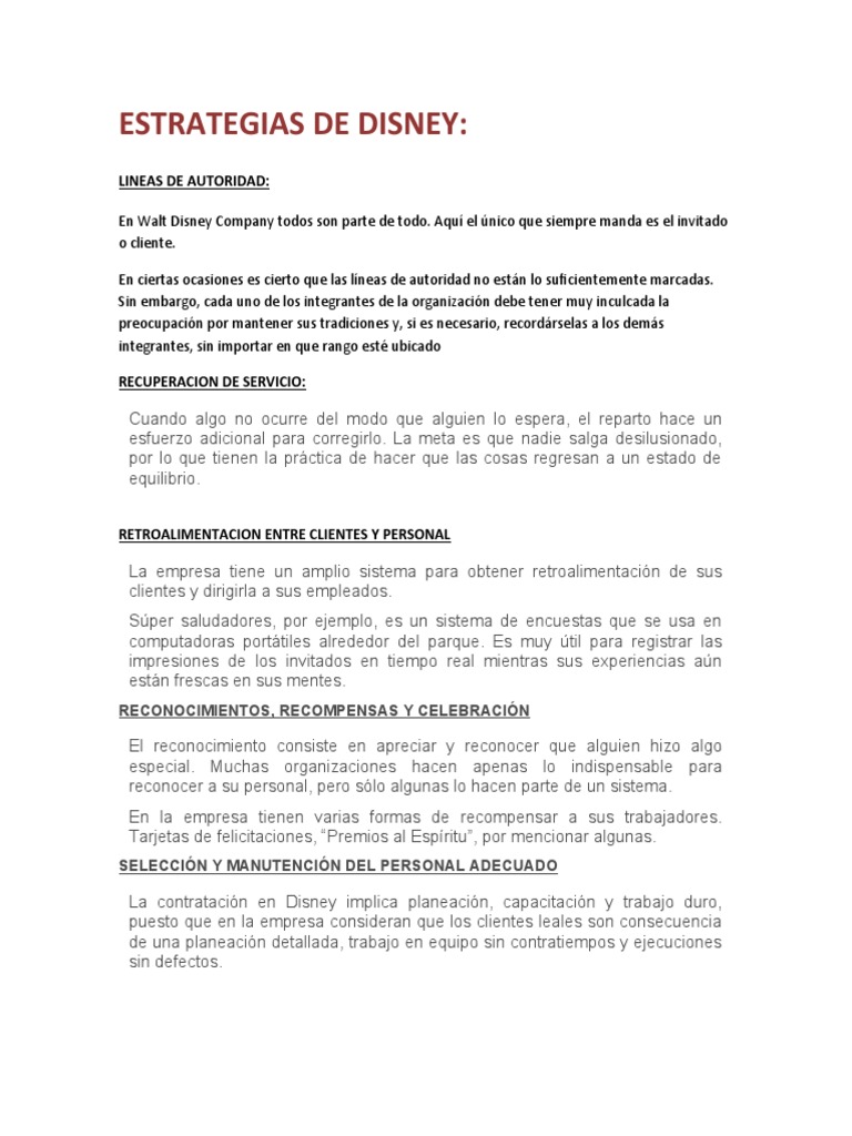Estrategias de Disney | PDF | Walt Disney | Planificación
