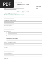 DepEd Learning Activity Sheets (LAS) Sample Template | PDF
