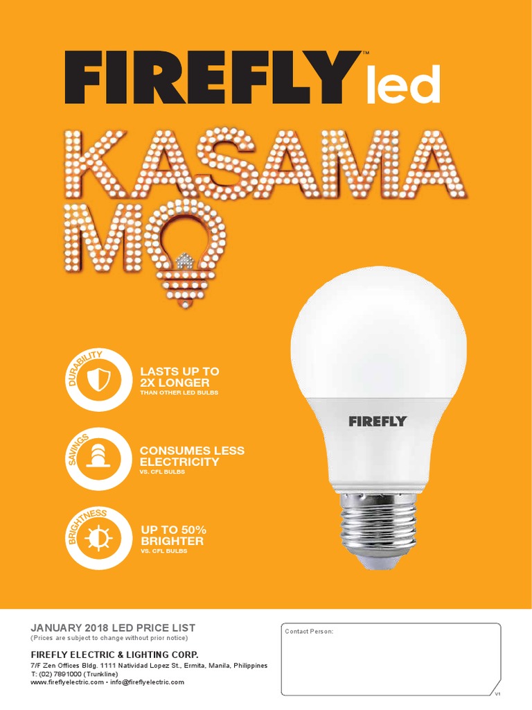 Firefly LED Bulbs Price List 2018 | PDF | Compact Fluorescent Lamp ...