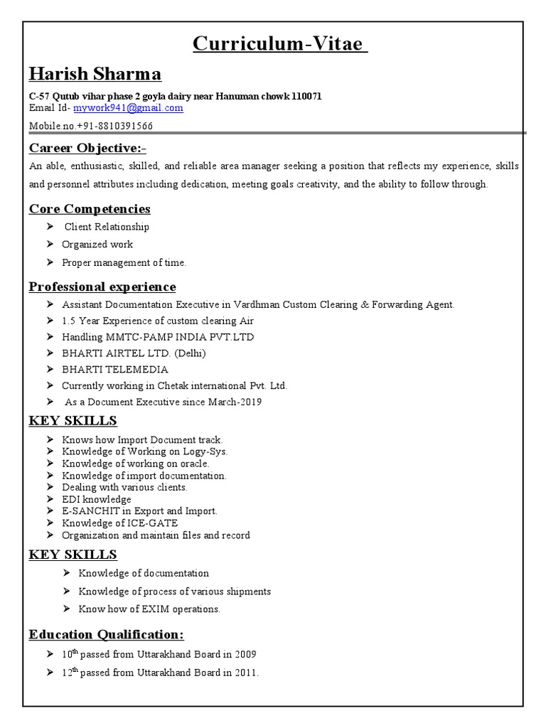 Harish Sharma's Professional CV | PDF