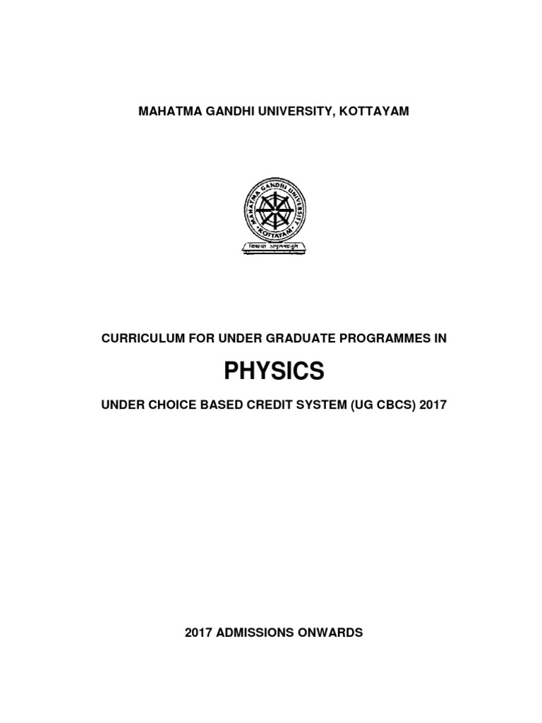 Bsc Physics Syllabus 2017 Pdf Spectroscopy Physics
