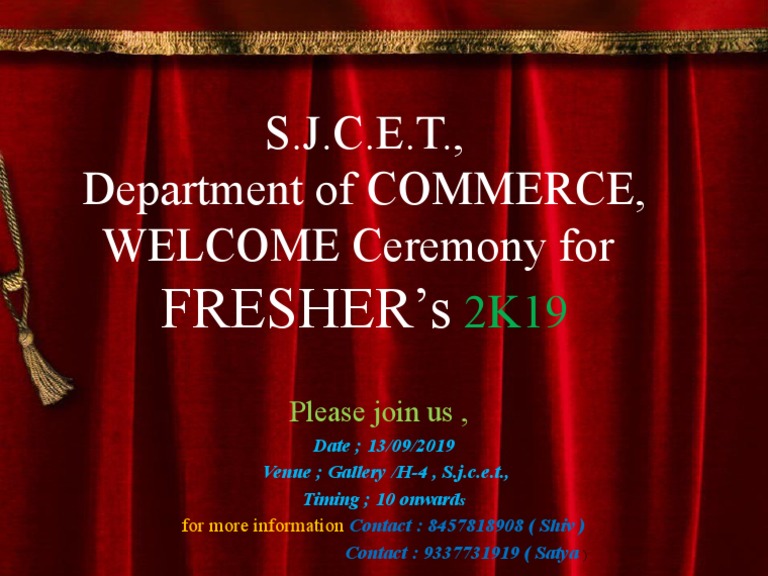 Fresher Party Banner Model | PDF | Business | Finance & Money Management