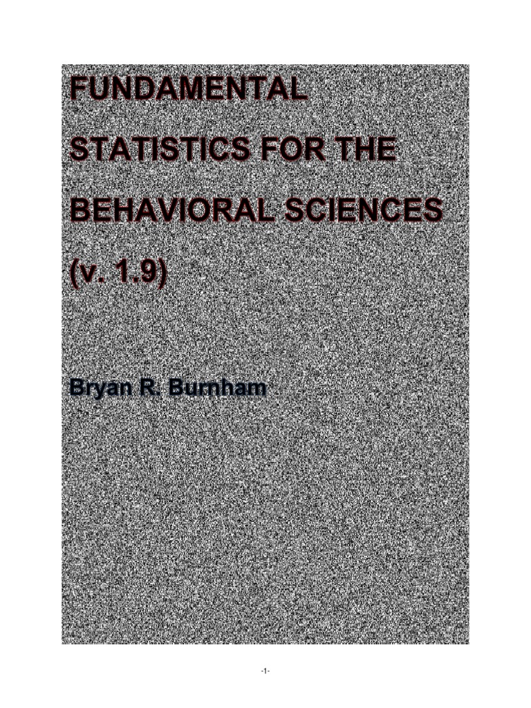 Fundamental Statistics For The Behavioral Sciences v.1.9 PDF | PDF ...