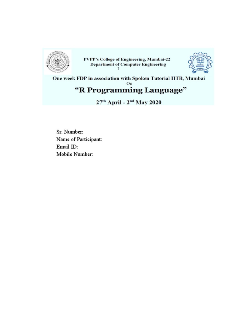 Sr. Number: Name of Participant: Email ID: Mobile Number | PDF ...