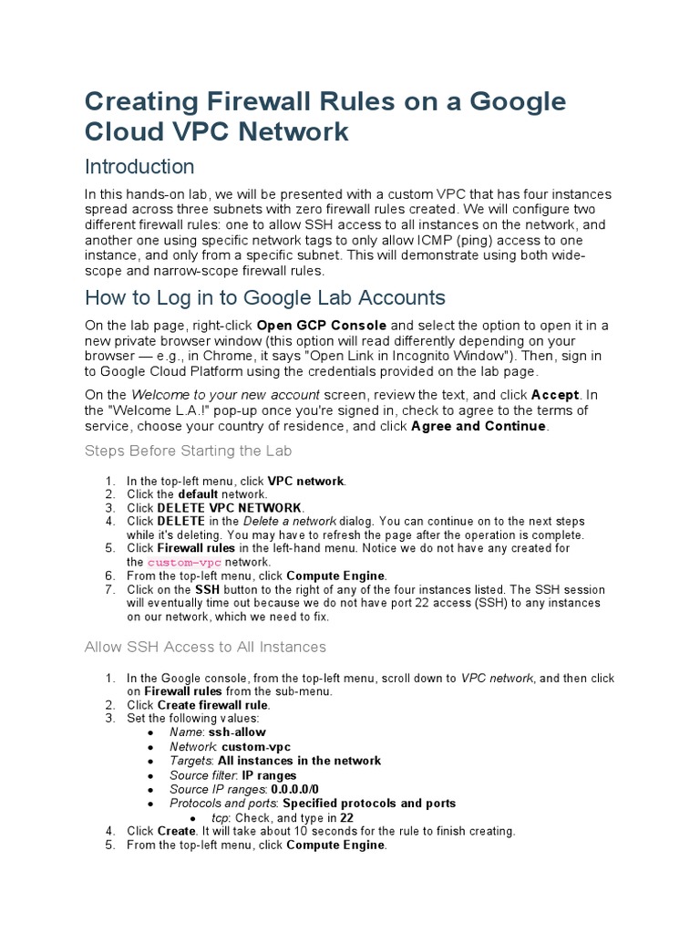 Lab05 - Creating Firewall Rules | PDF | Internet Protocol Suite | Port (Computer Networking)