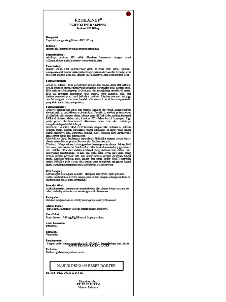 Proposal VIAL INJEKSI PROKAIN HCL | PDF