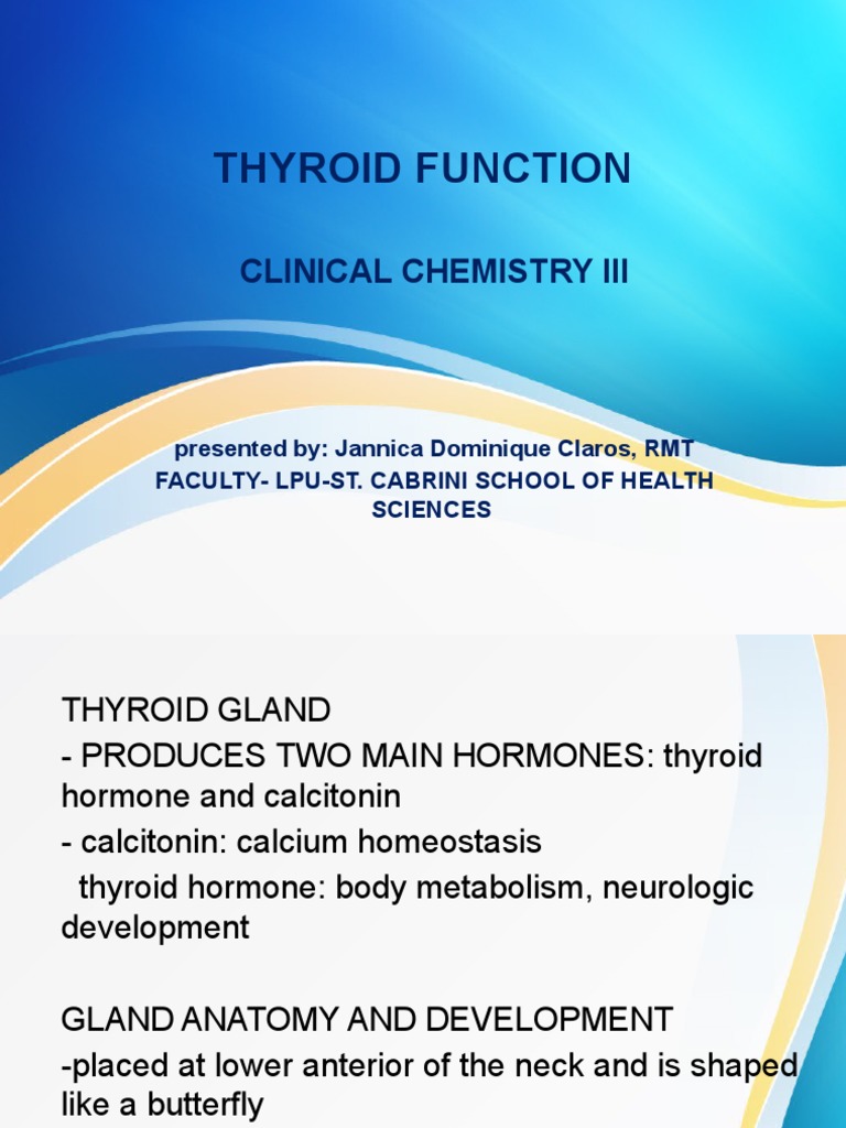 Thyroid Function: Clinical Chemistry Iii | PDF | Thyroid | Thyroid ...