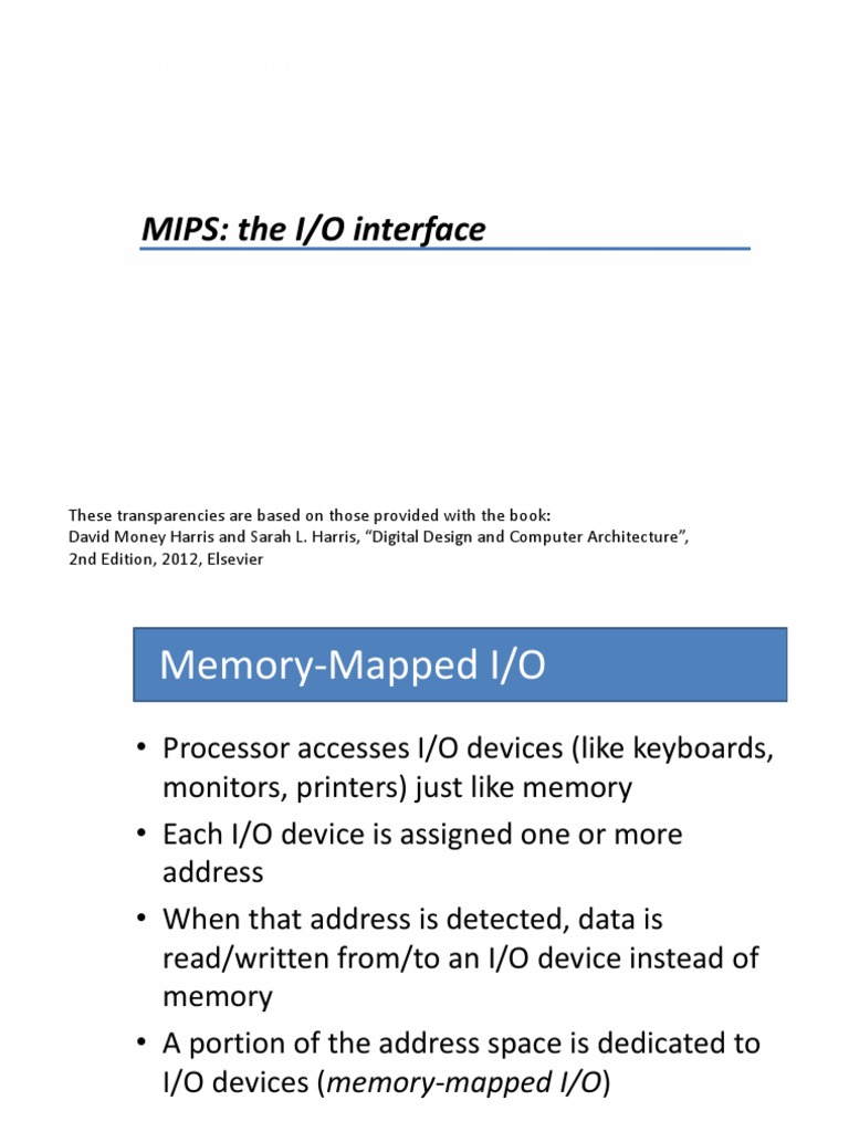 MIPS: The I/O Interface | PDF | Microcontroller | Input/Output