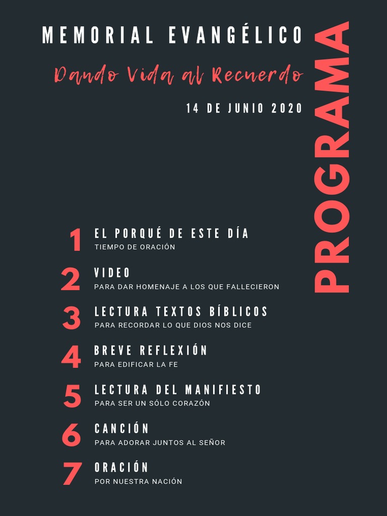 Programa Memorial Evangélico | PDF | Religión y creencia