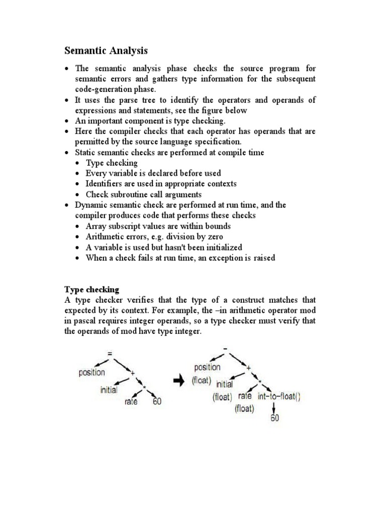 Semantic Analysis: Type Checking | PDF | Data Type | Compiler