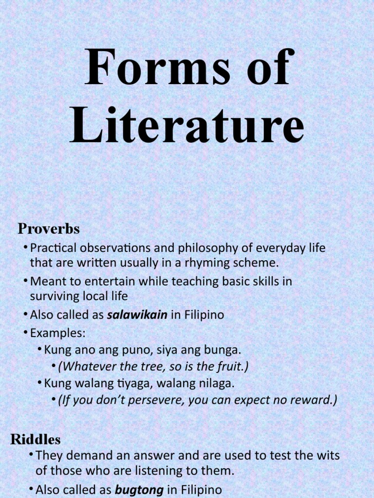 Forms of Literature | PDF | General Fiction