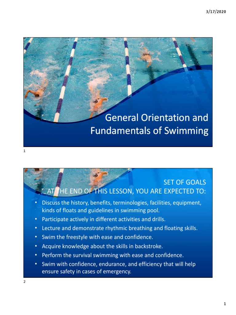 Lesson 1 PDF | PDF | Swimming | Swimming (Sport)