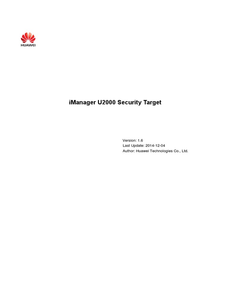 Huawei Imanager U2000 Version 1 Release 6 Security Target v1.6 | PDF ...