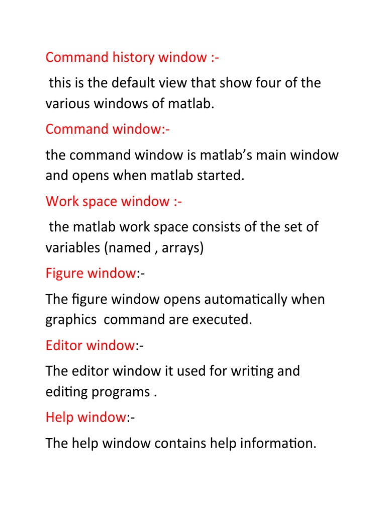 Command History Window | PDF