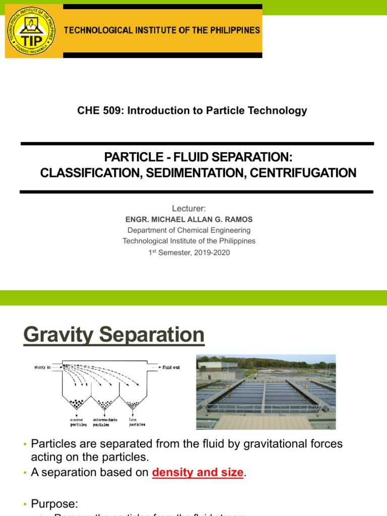 Particle - Fluid Separation: Classification, Sedimentation ...